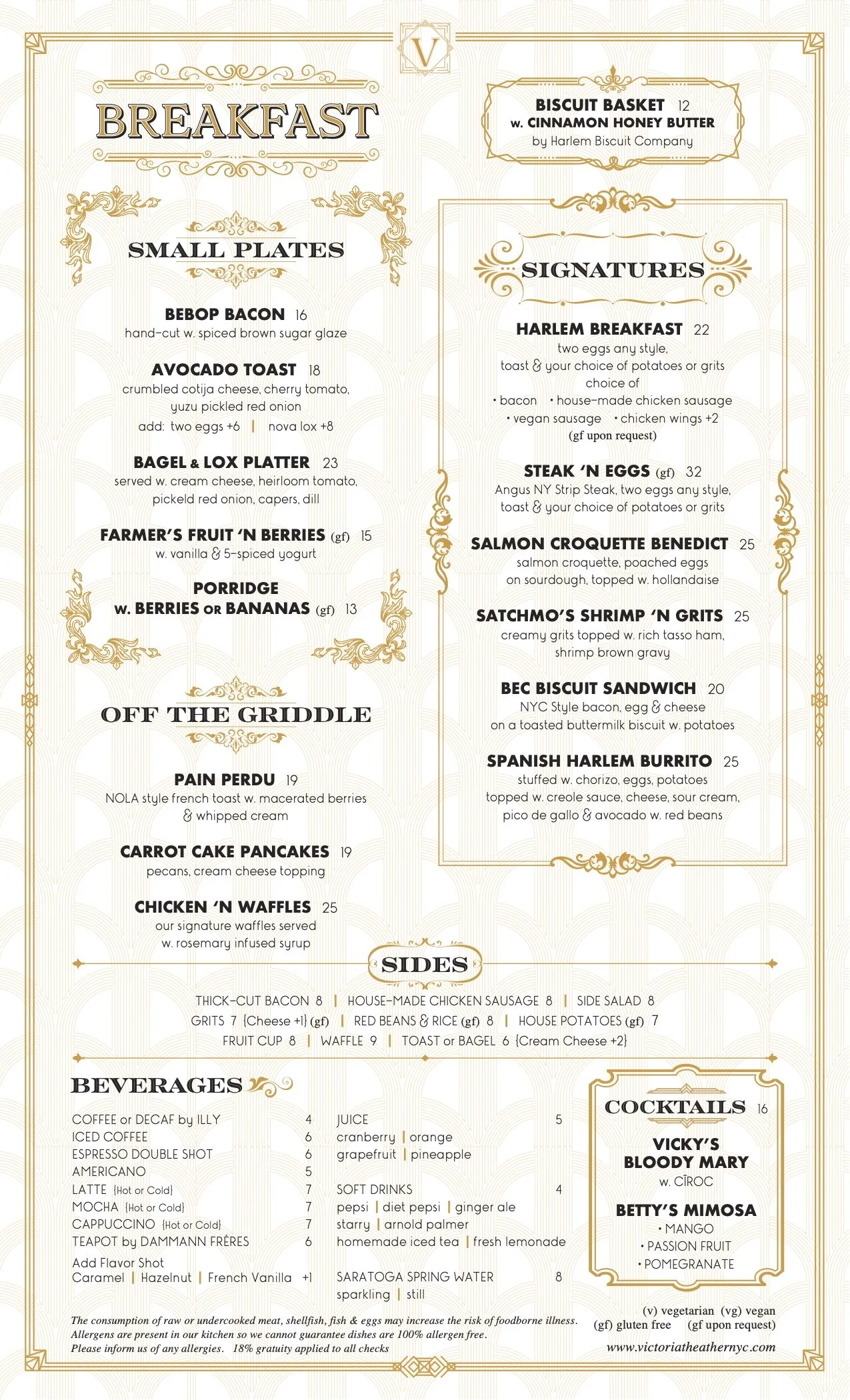 Menu 1 — THE VICTORIA