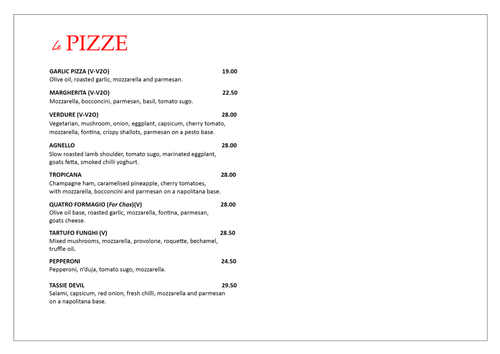 Menu — Verona Italian Restaurant & Wine Bar