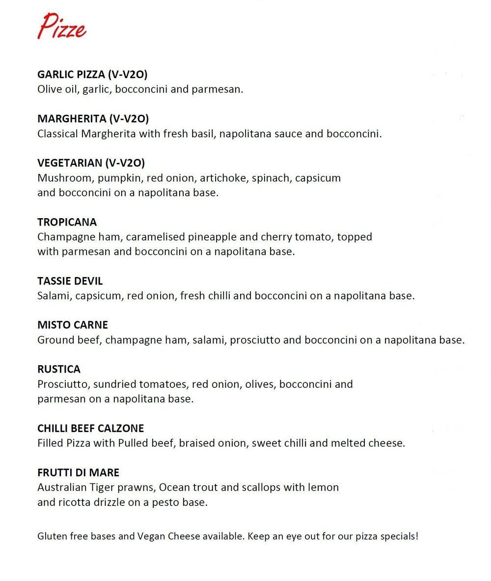 Menu — Verona Italian Restaurant & Wine Bar