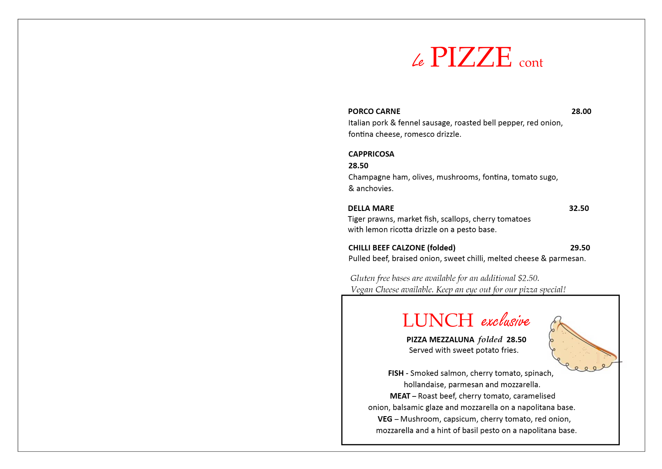 Menu — Verona Italian Restaurant & Wine Bar