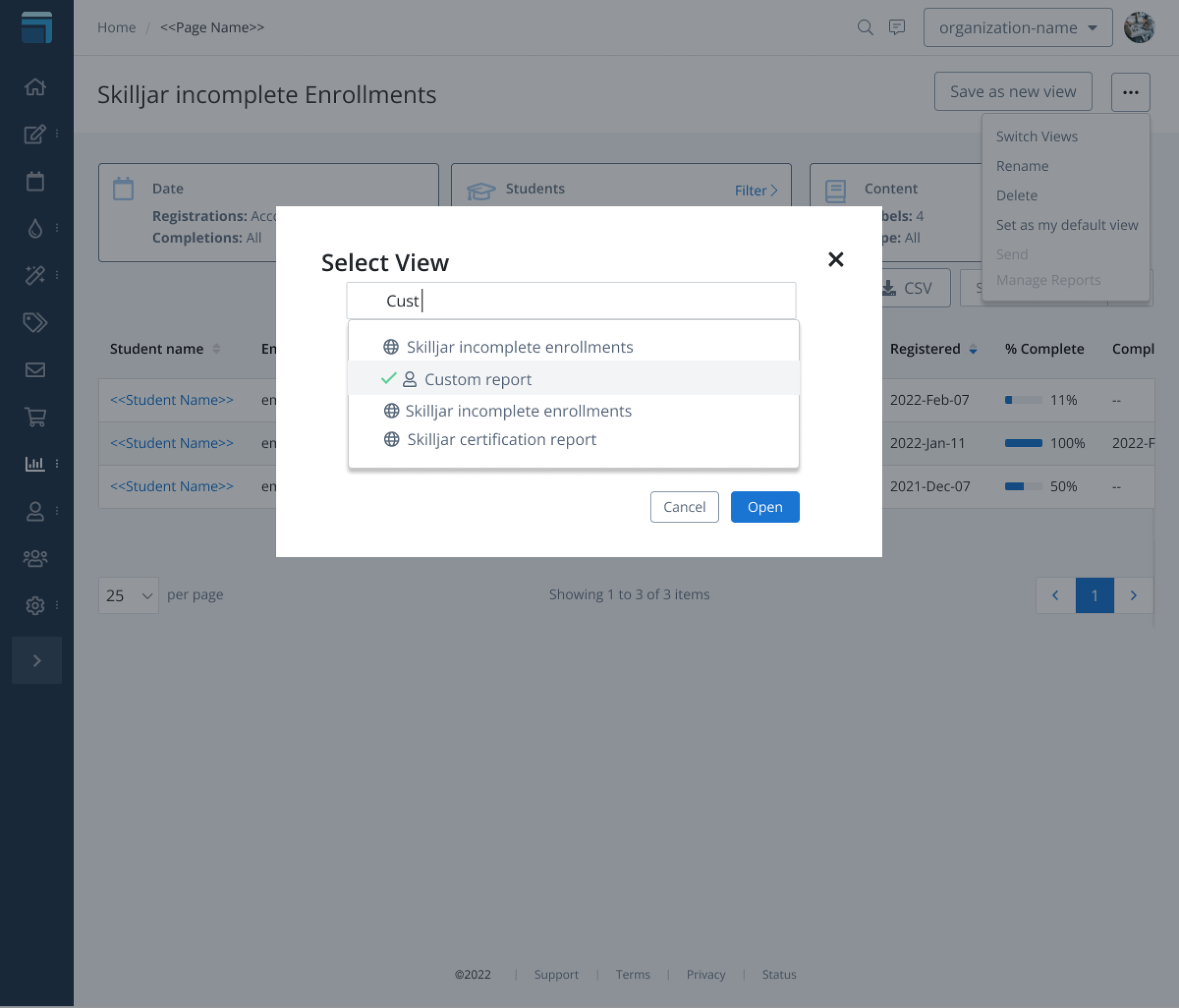 Custom Enrollment Reports — Tyler May