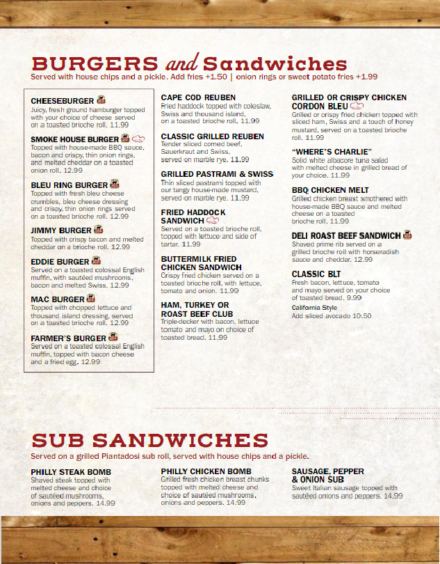 Menu — Tempesta's Restaurant