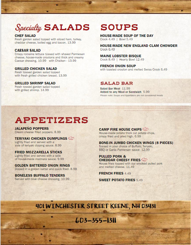 Menu — Tempesta's Restaurant