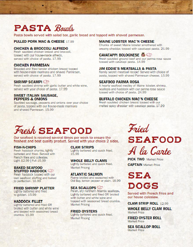 Menu — Tempesta's Restaurant