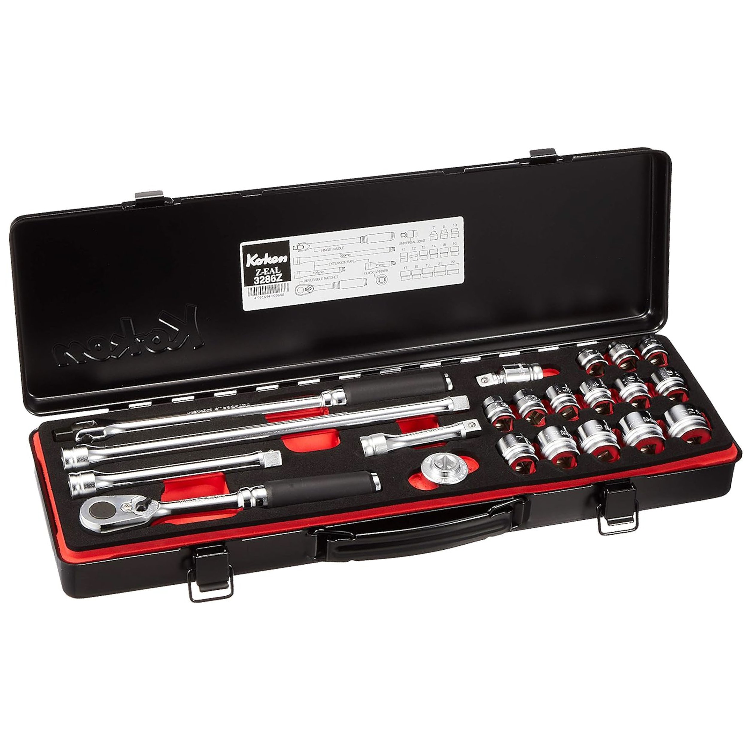 Ko-ken 3286Z Z-EAL 3/8" 6pt Metric Socket Set 21 pcs — PLIMEX Australia