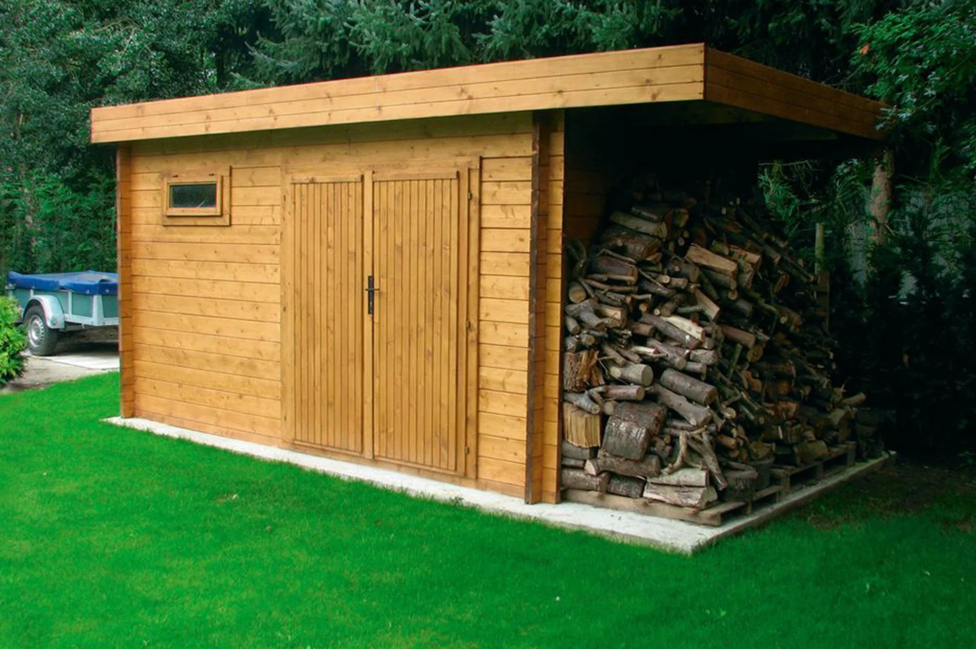 Moderna Flat Roof Garage - Log Cabins - Garages — Keops