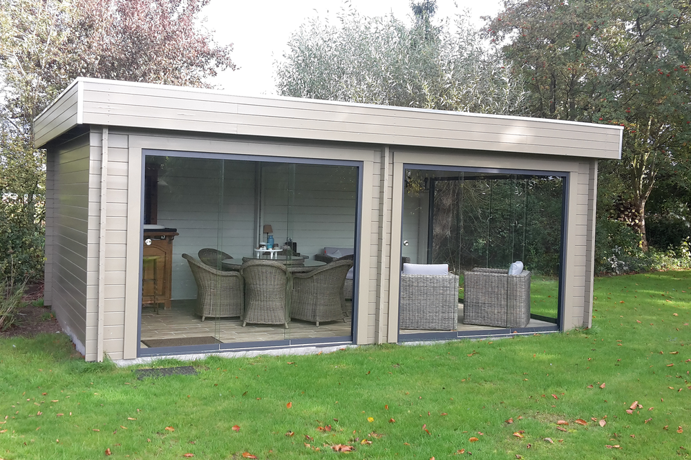 Glass Sliding Walls - Keops Interlock Log Cabins — Keops