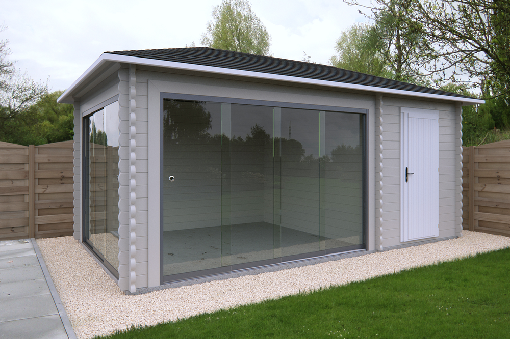 Glass Sliding Walls - Keops Interlock Log Cabins — Keops