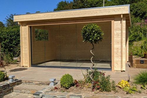 Glass Sliding Walls - Keops Interlock Log Cabins — Keops