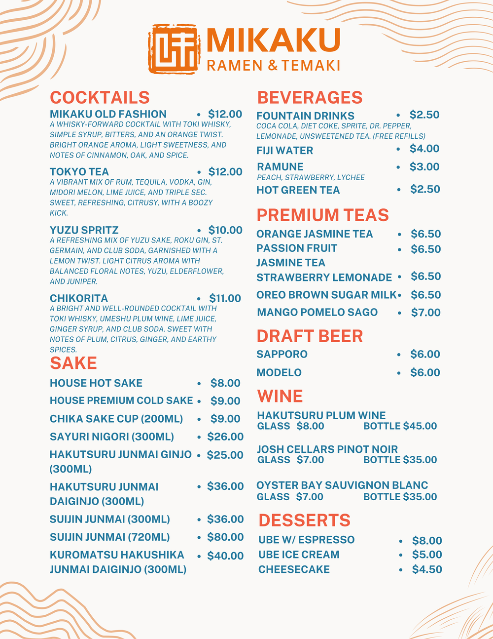 Menu — Mikaku Ramen & Temaki