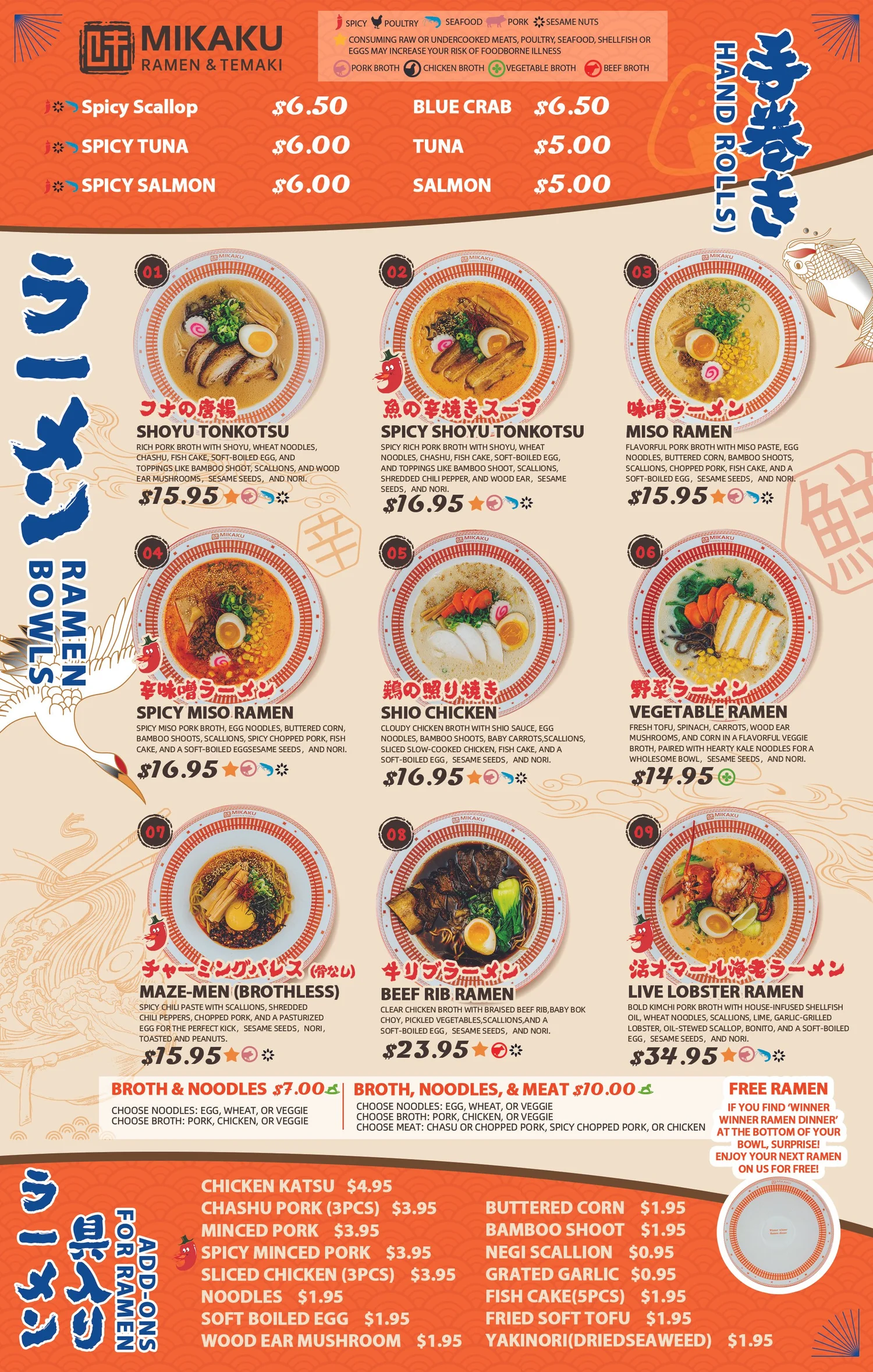 Menu — Mikaku Ramen & Temaki