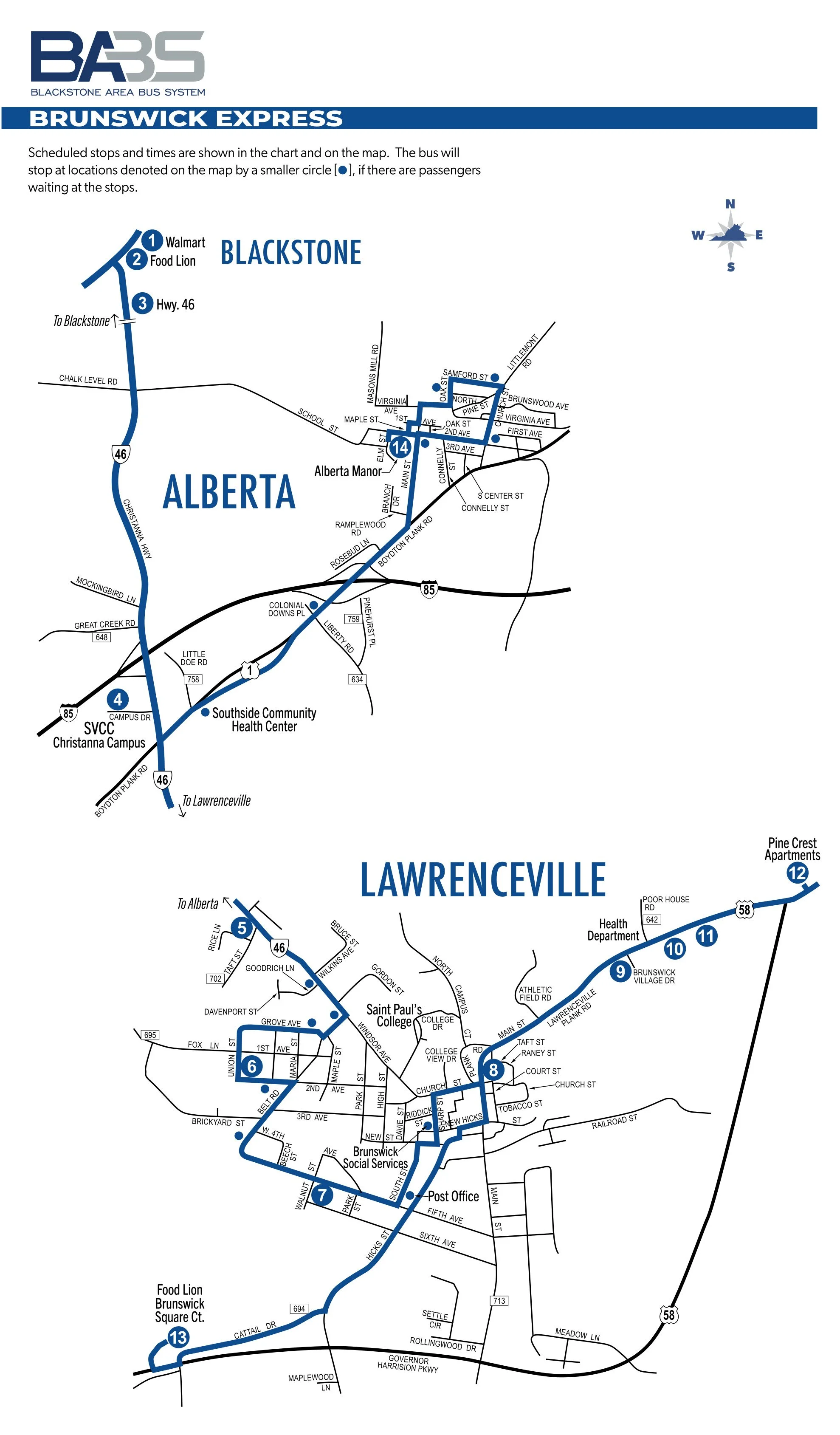Brunswick Express — Blackstone Area Bus System