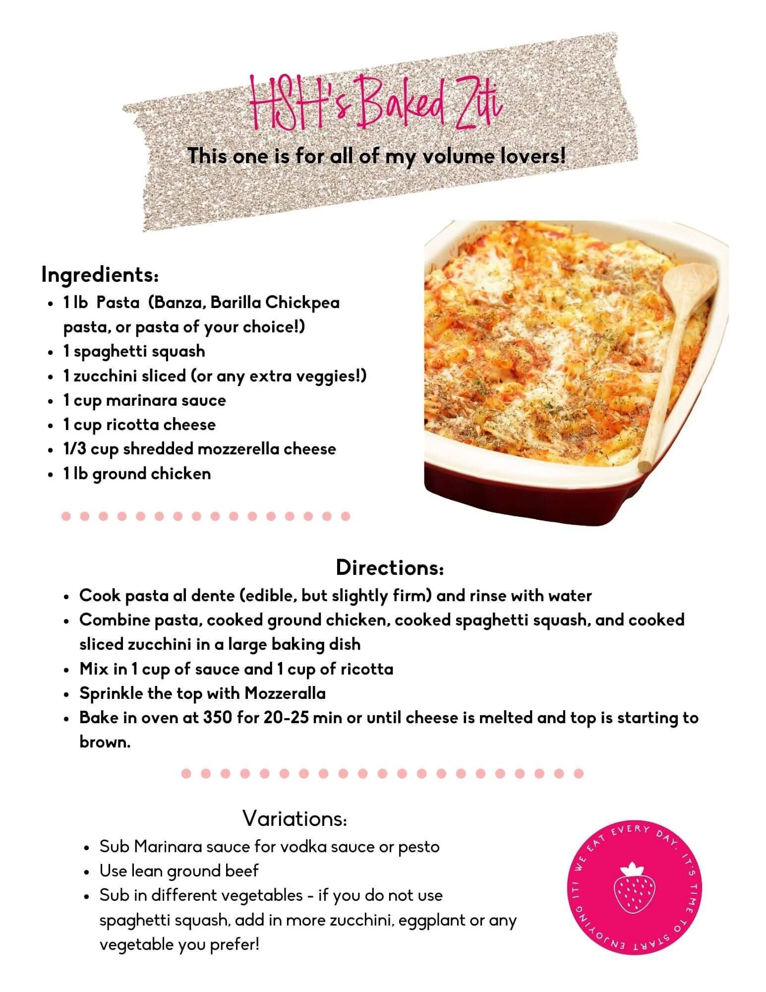 Pumped Up Veggie Baked Ziti — Happy Strong Healthy | Insurance Covered ...