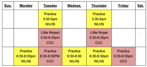Practice Schedule — All-Phase Wrestling