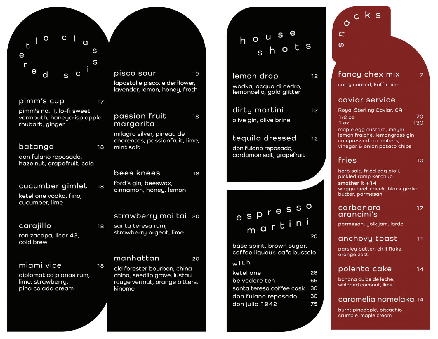 Menu — Alter Ego Tampa