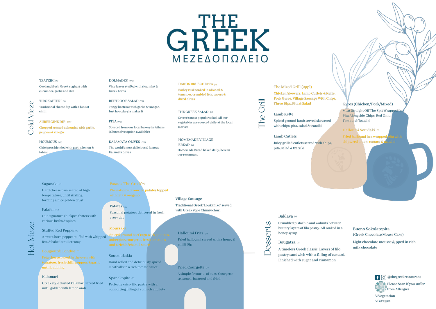 OUR MENU — The Greek Restaurant