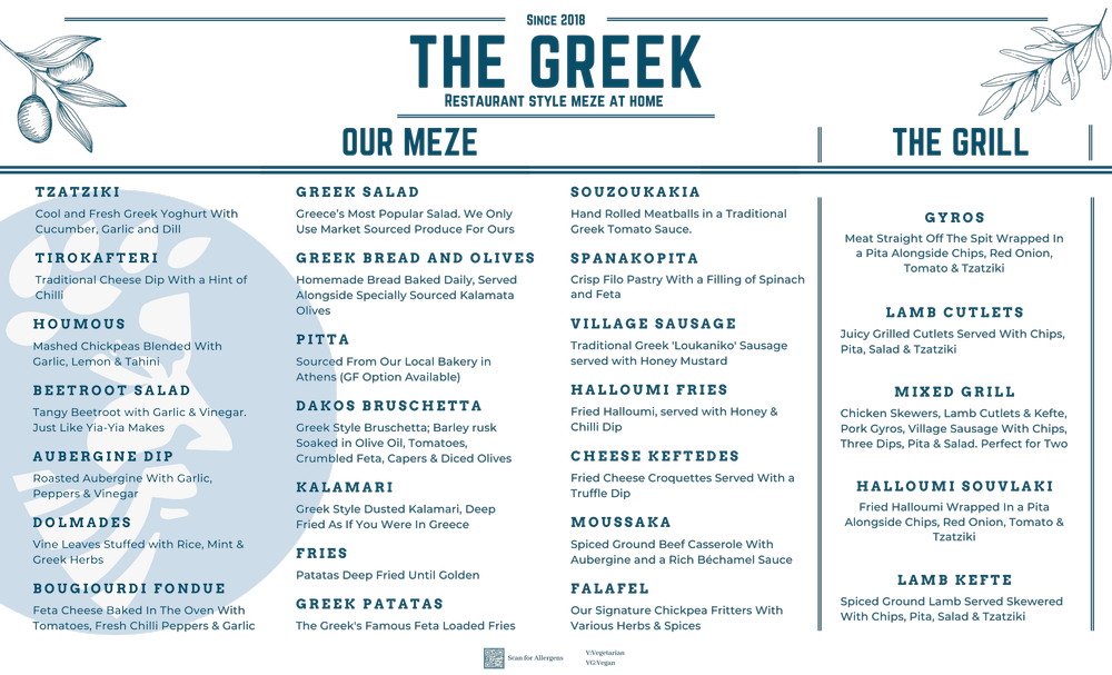 TAKEAWAY — The Greek Restaurant