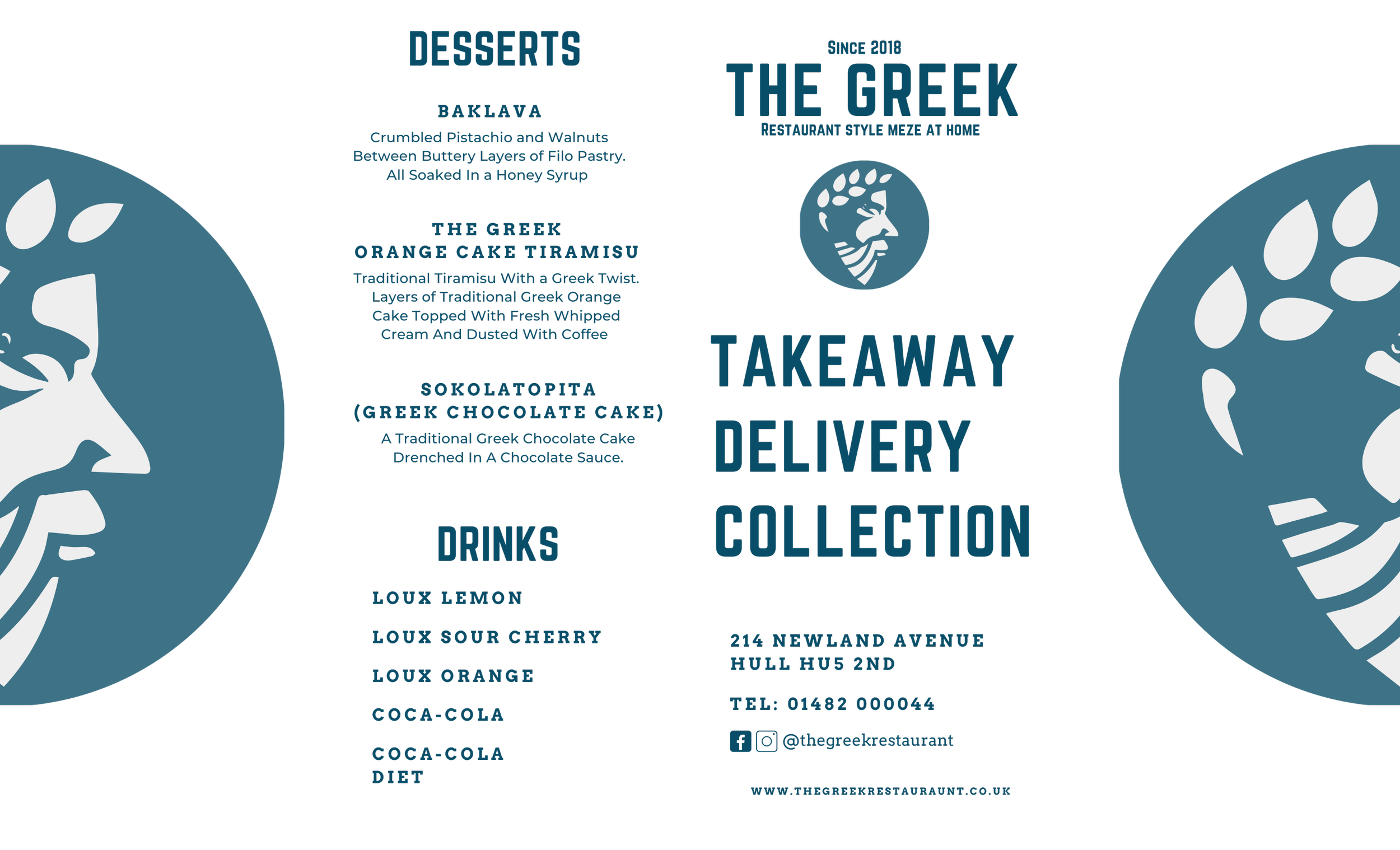 TAKEAWAY — The Greek Restaurant