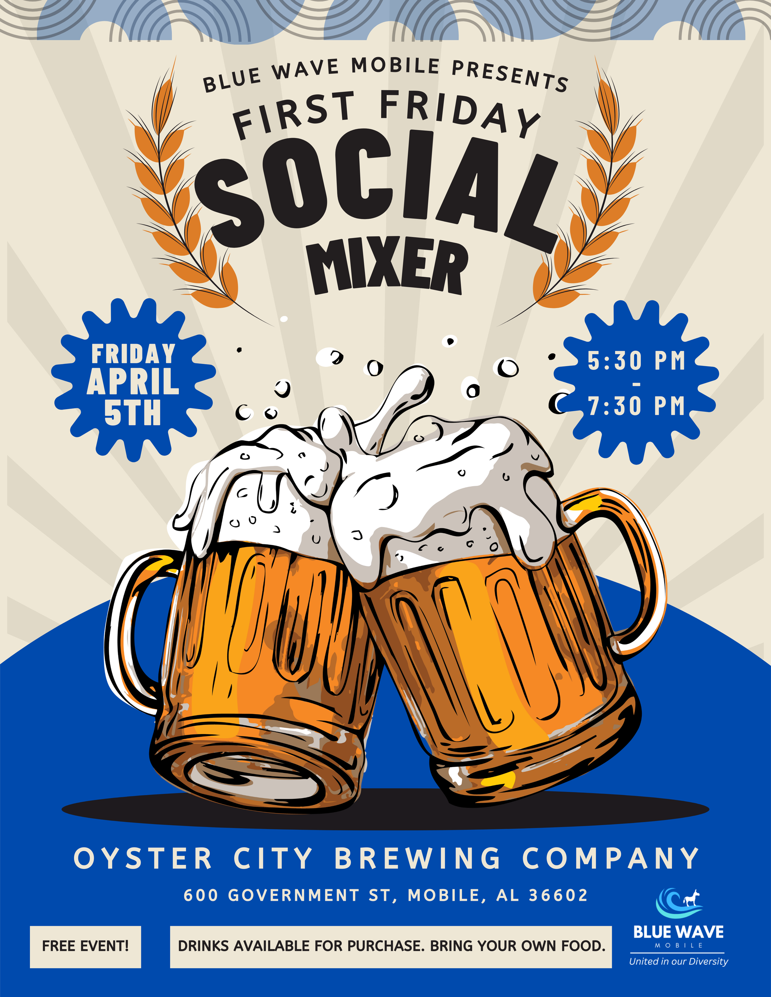 First Friday Social Mixer - April 2024 — Blue Wave Mobile