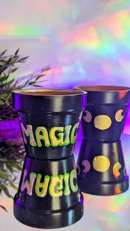 Plant Witch Flower Pot | Hand Painted | Shop AshleyCG
