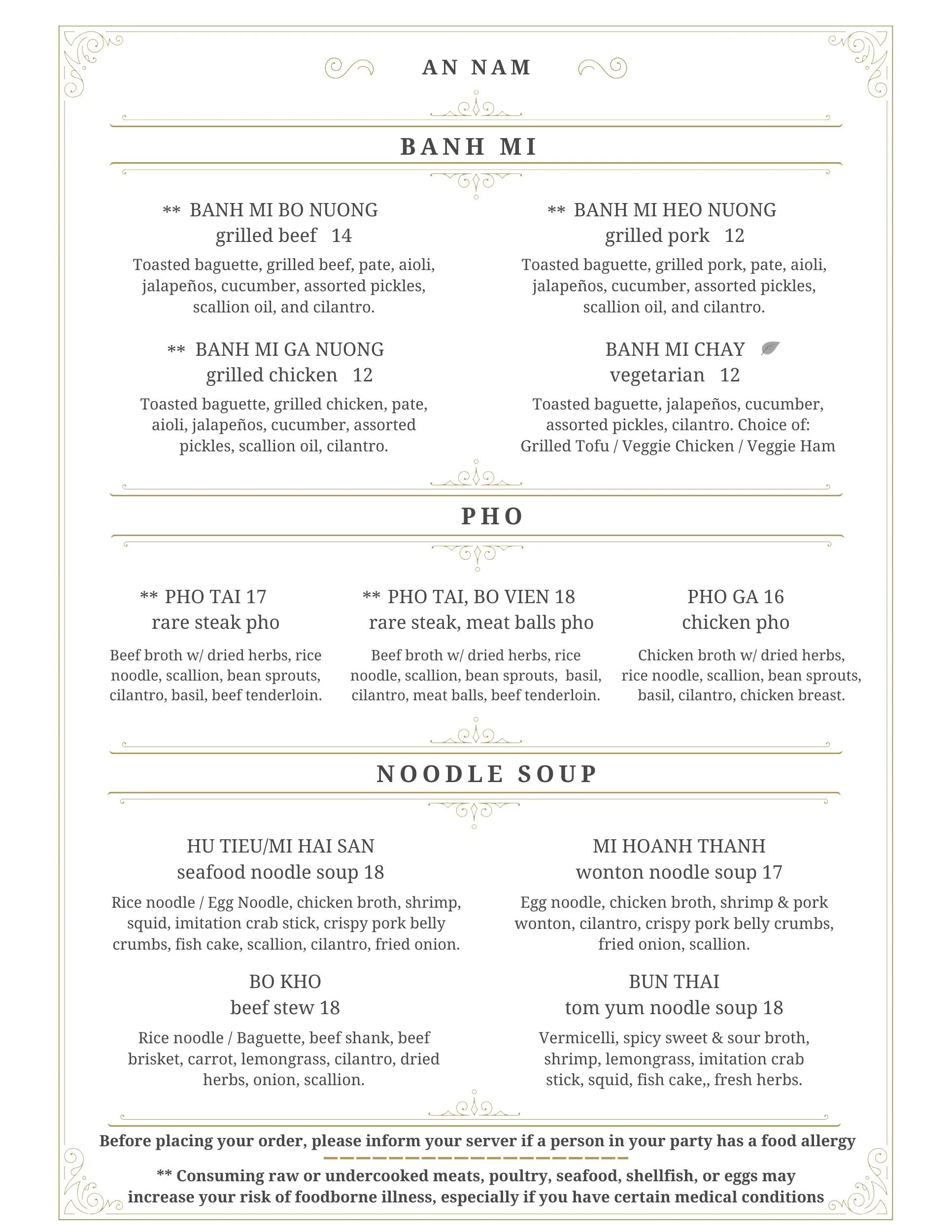 Menu 1 — An Nam