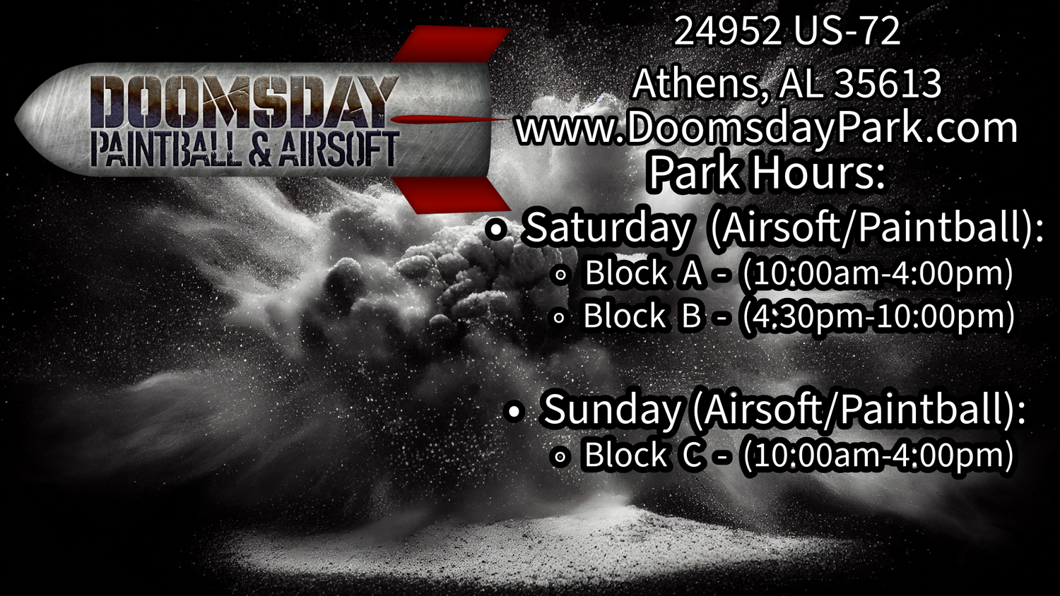 Game Calendar — Doomsday Paintball and Airsoft