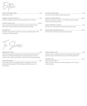 Menu — Tempy Hotel