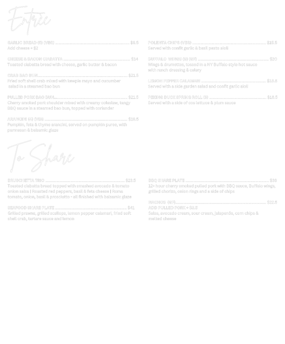 Menu — Tempy Hotel