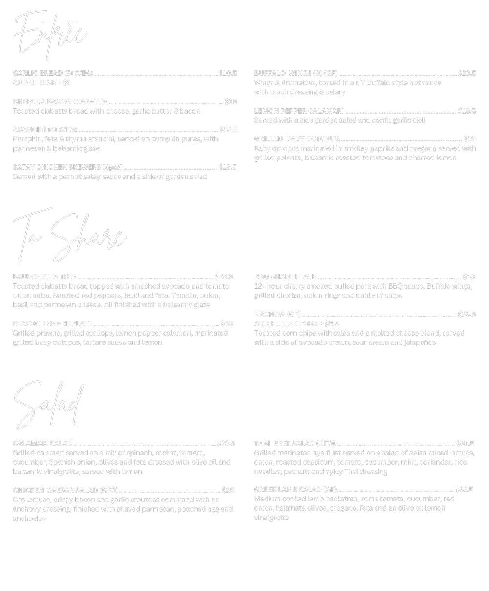 Menu — Tempy Hotel