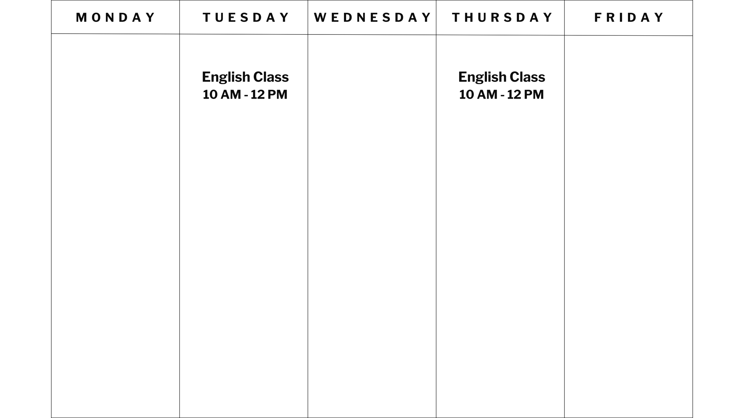 Class Schedule — Literacy Volunteers of Greater Hartford