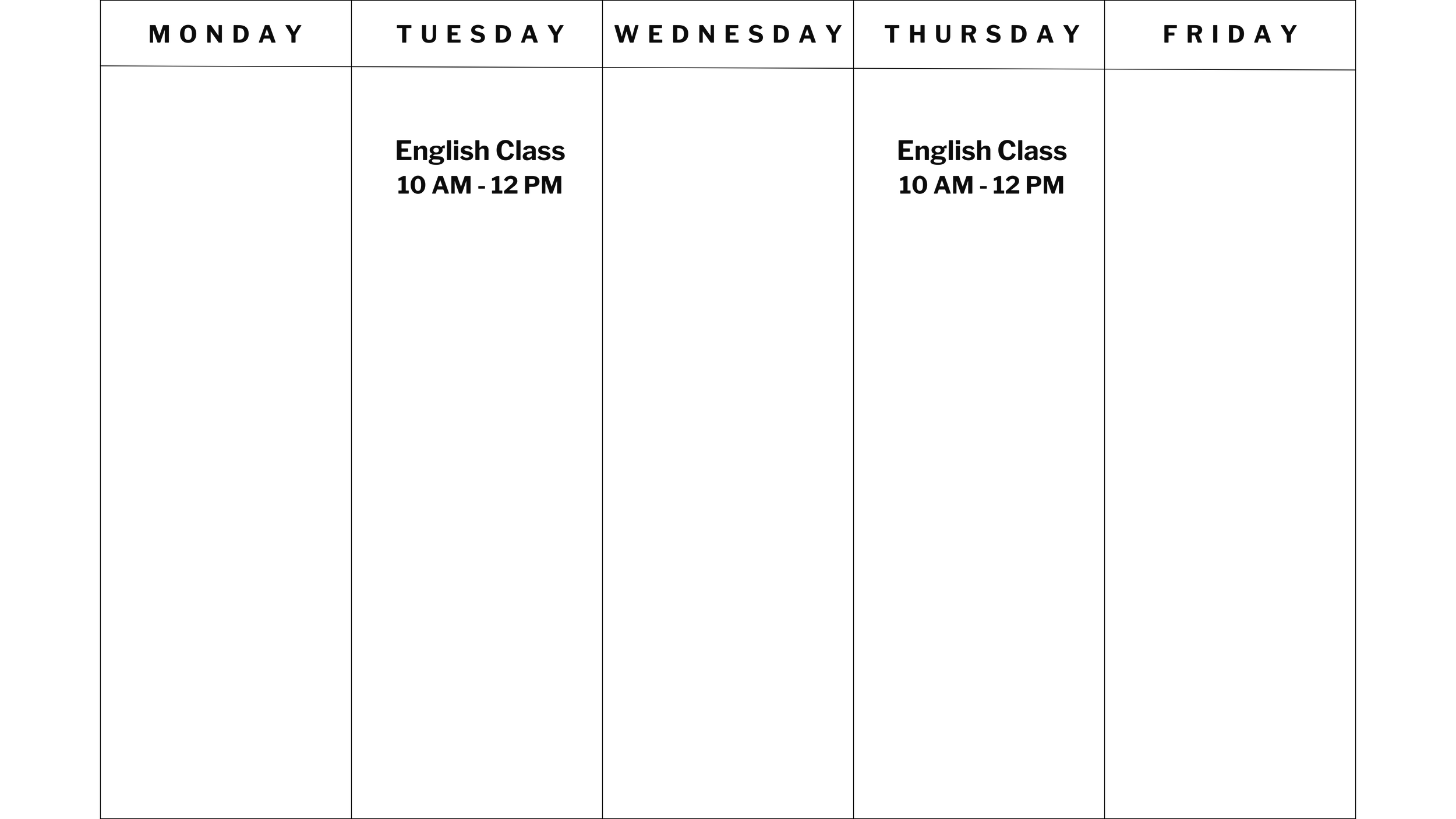 Class Schedule — Literacy Volunteers of Greater Hartford