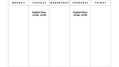 Class Schedule — Literacy Volunteers of Greater Hartford