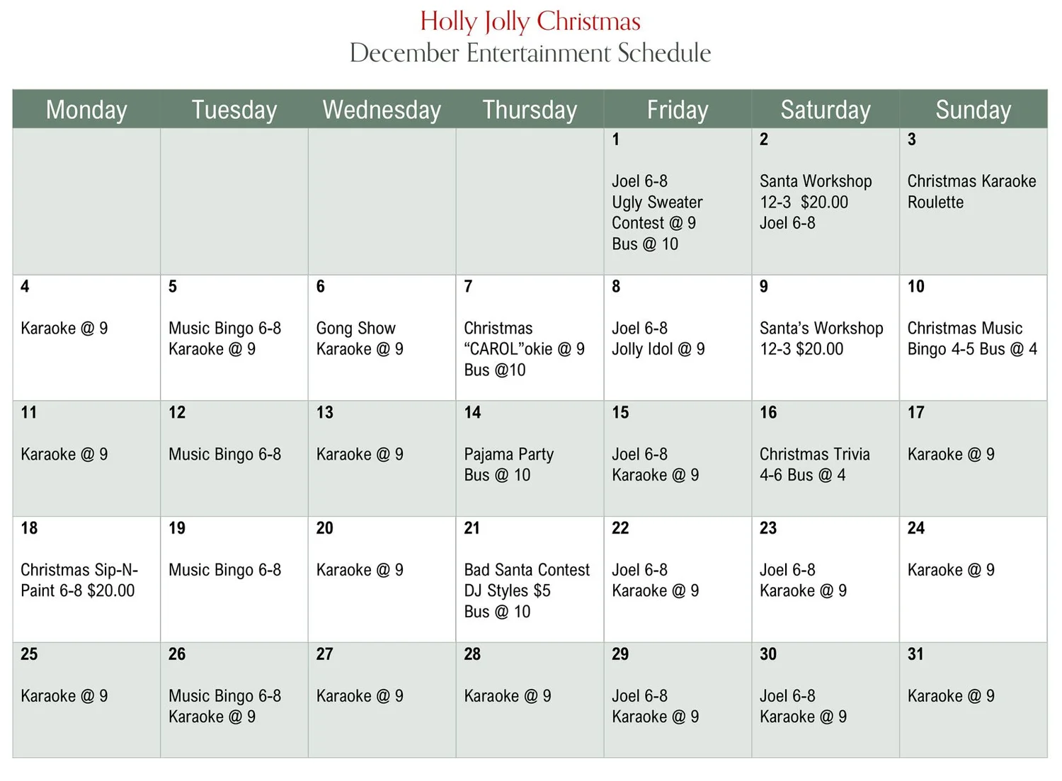 Holly Jolly Christmas — The 12 Bars of Christmas