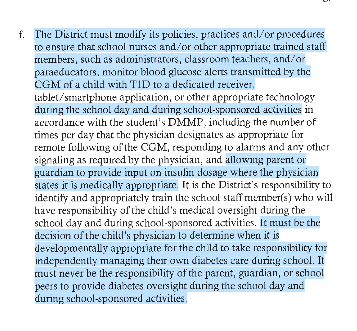 US Department of Justice Mandates — FOLLOWT1Ds