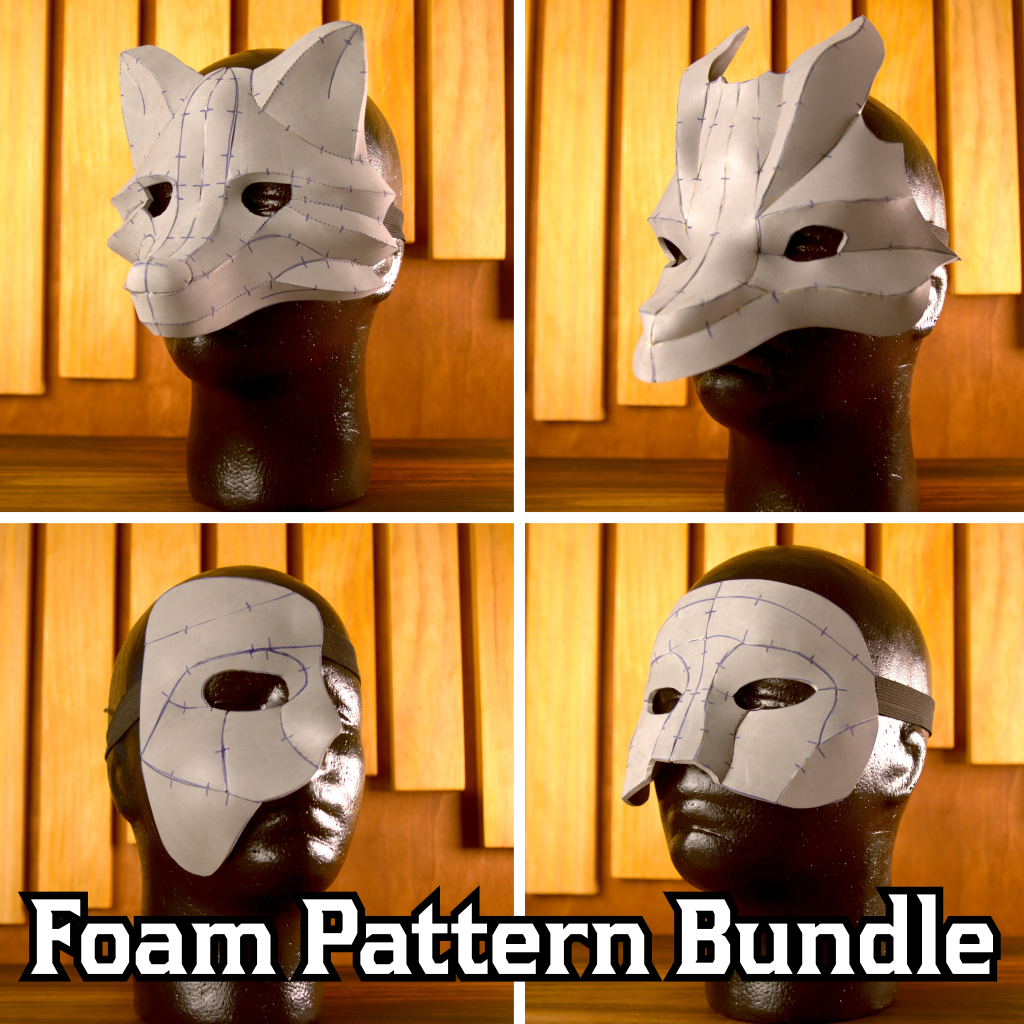 Hero and Villain Mask Foam Pattern