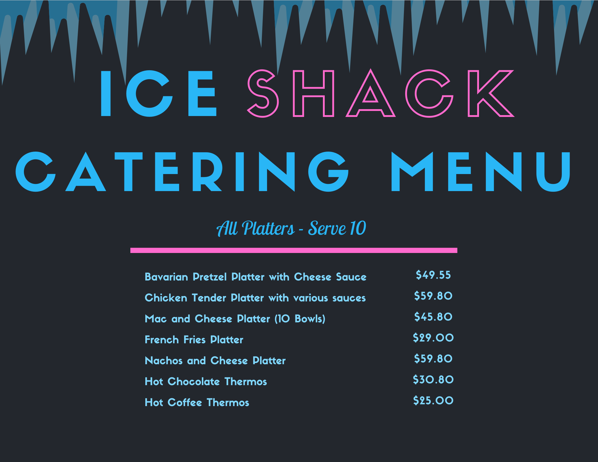 Ice Shack Menu — Boca Ice