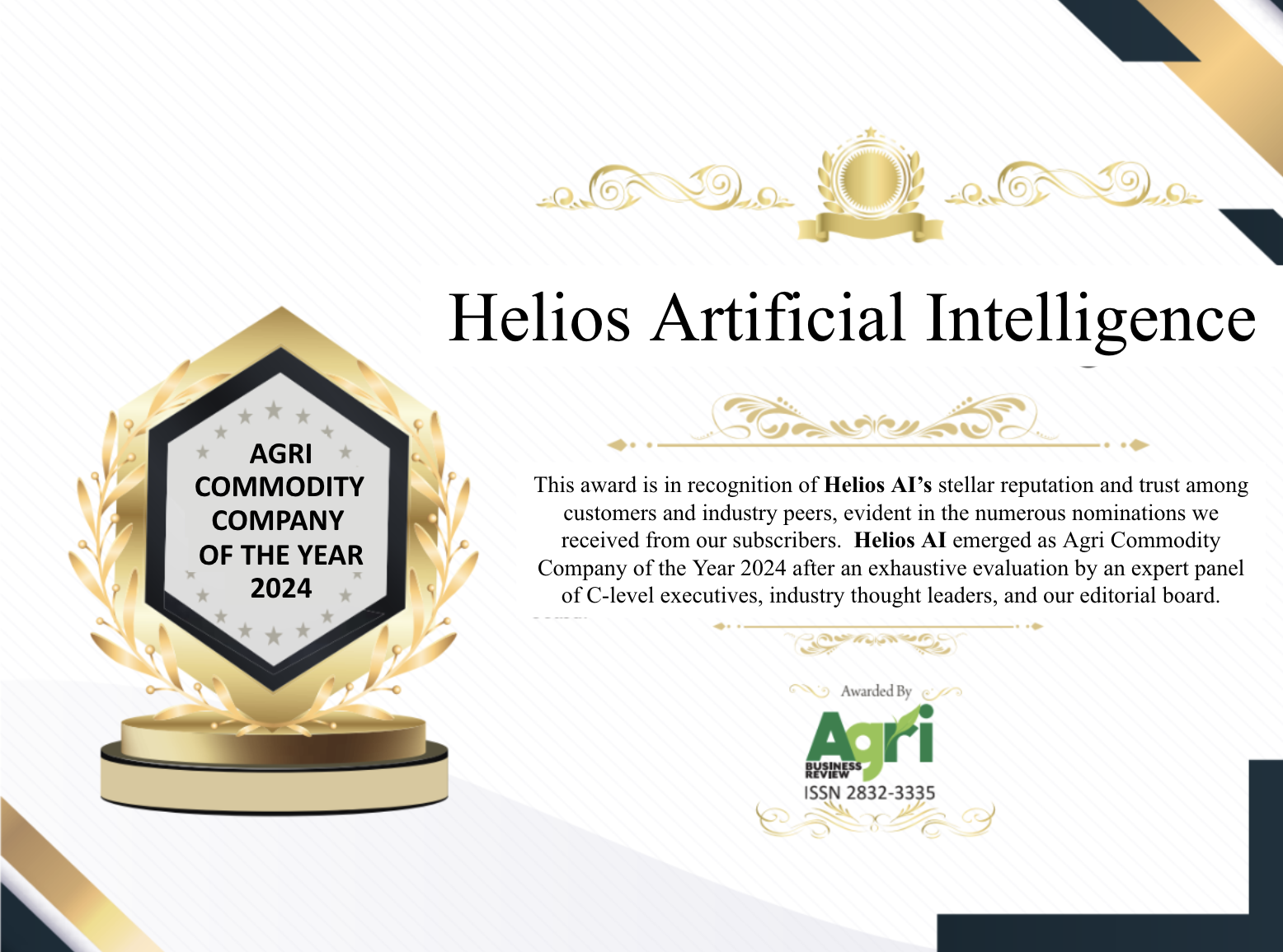 Agri Commodity Company of the Year — Helios AI
