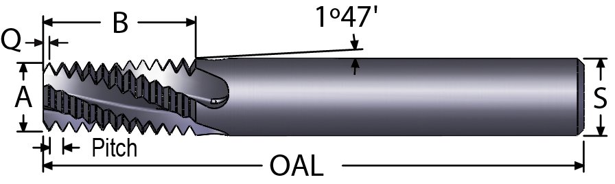 NPT 30° Helical Thread Mills | High-Performance Tapered Threads ...