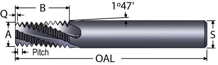 NPT 30° Helical Thread Mills | High-Performance Tapered Threads ...