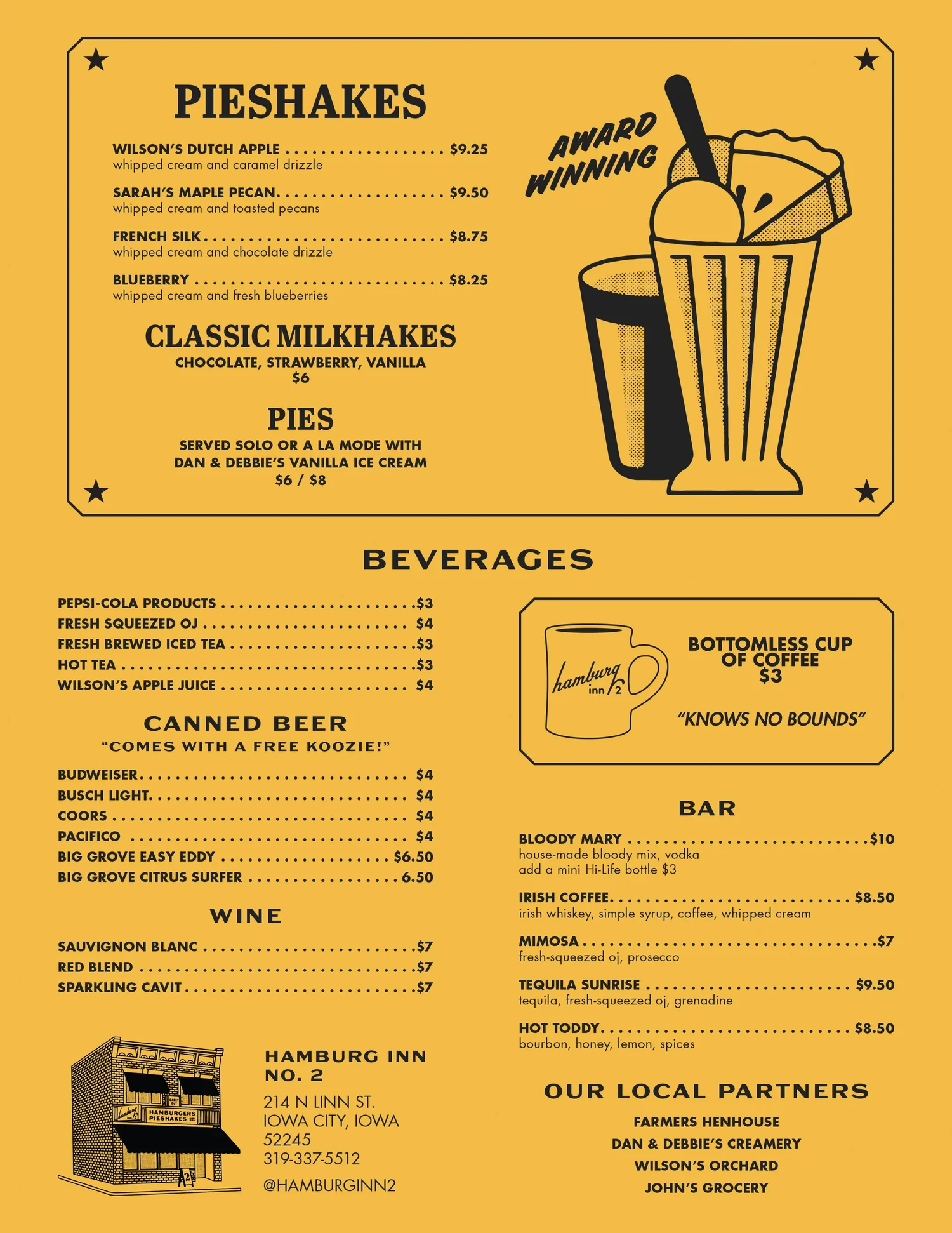 Menu — Hamburg Inn No. 2