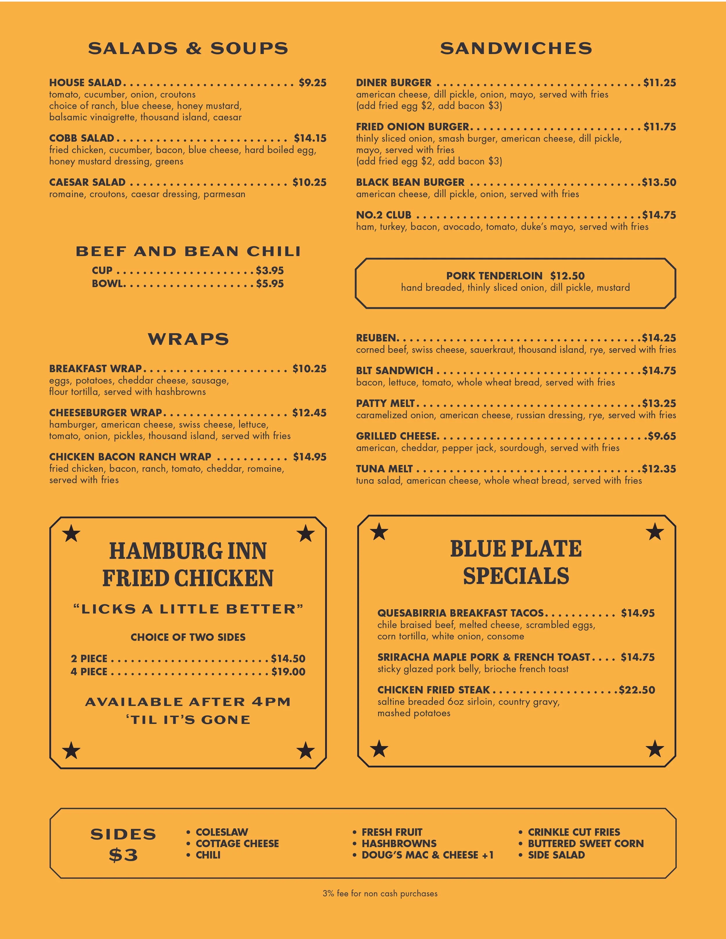 Menu — Hamburg Inn No. 2