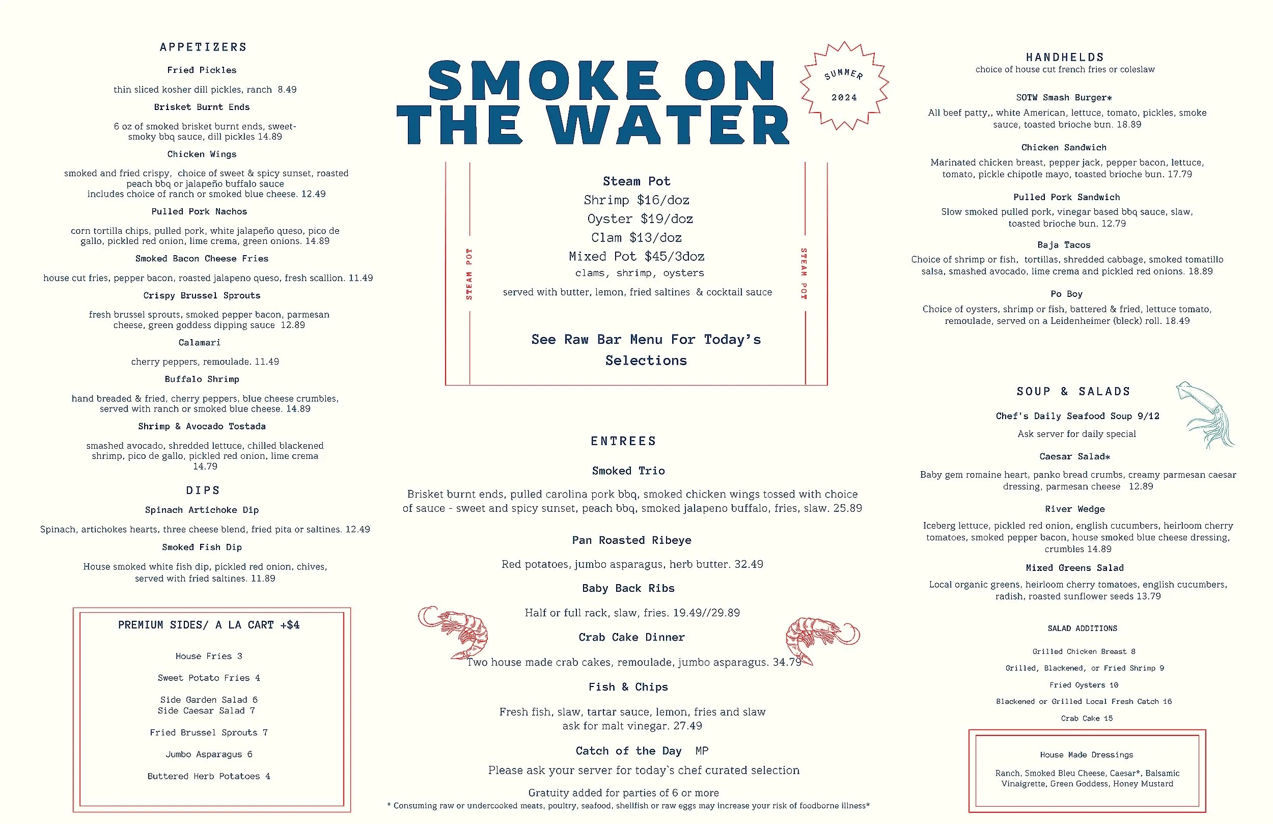 Menu — Smoke On The Water