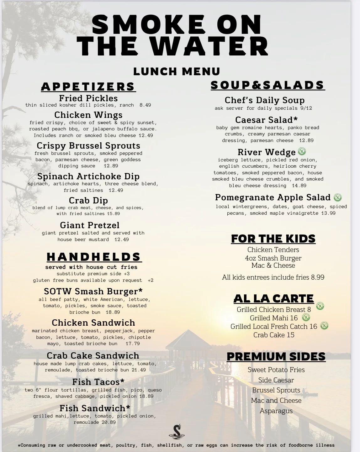 Menu — Smoke On The Water