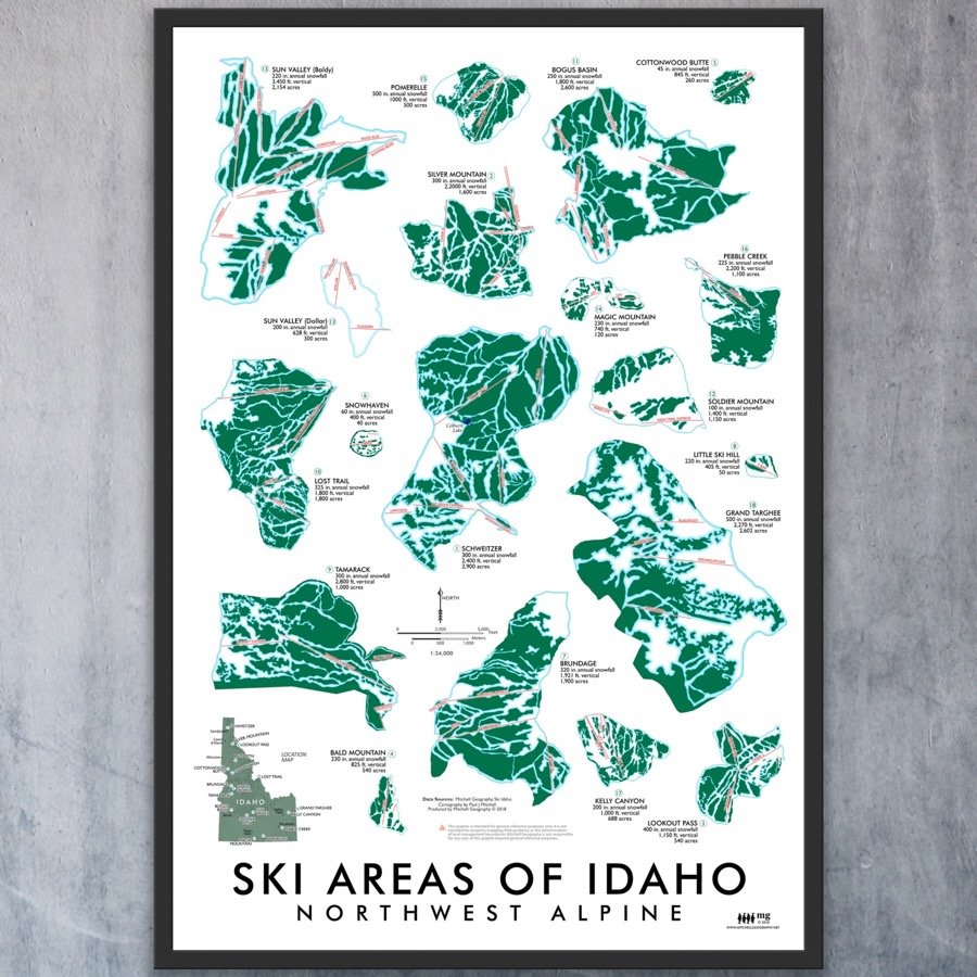 Lakes of Idaho Map — Mitchell Geography