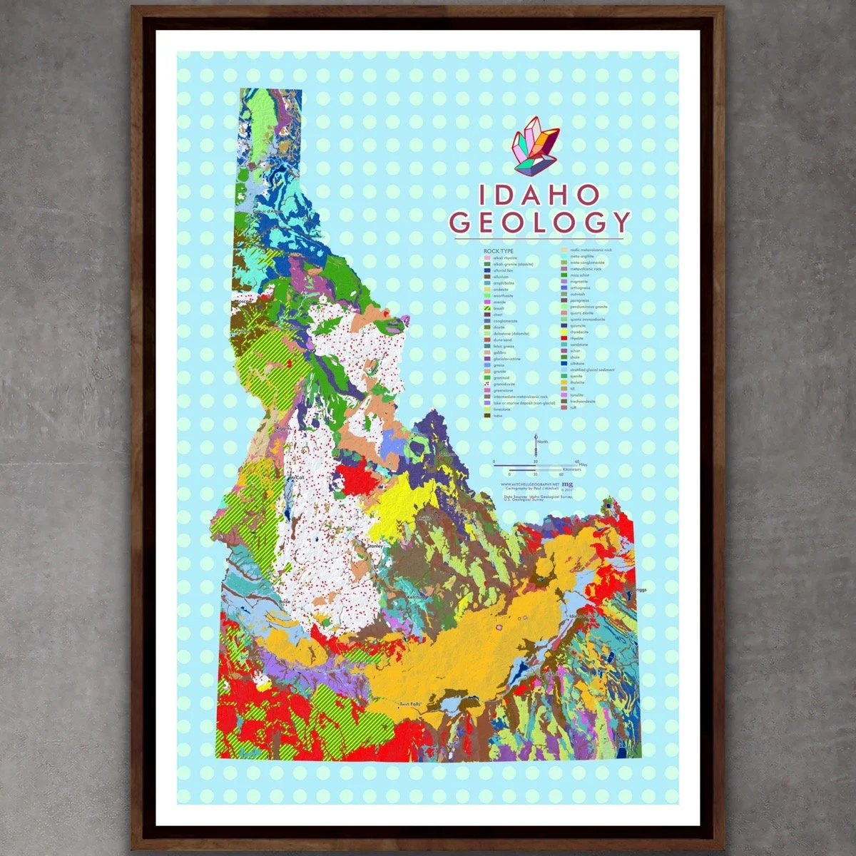 Idaho Wildlands and Snow Depth Folding Tour Map — Mitchell Geography