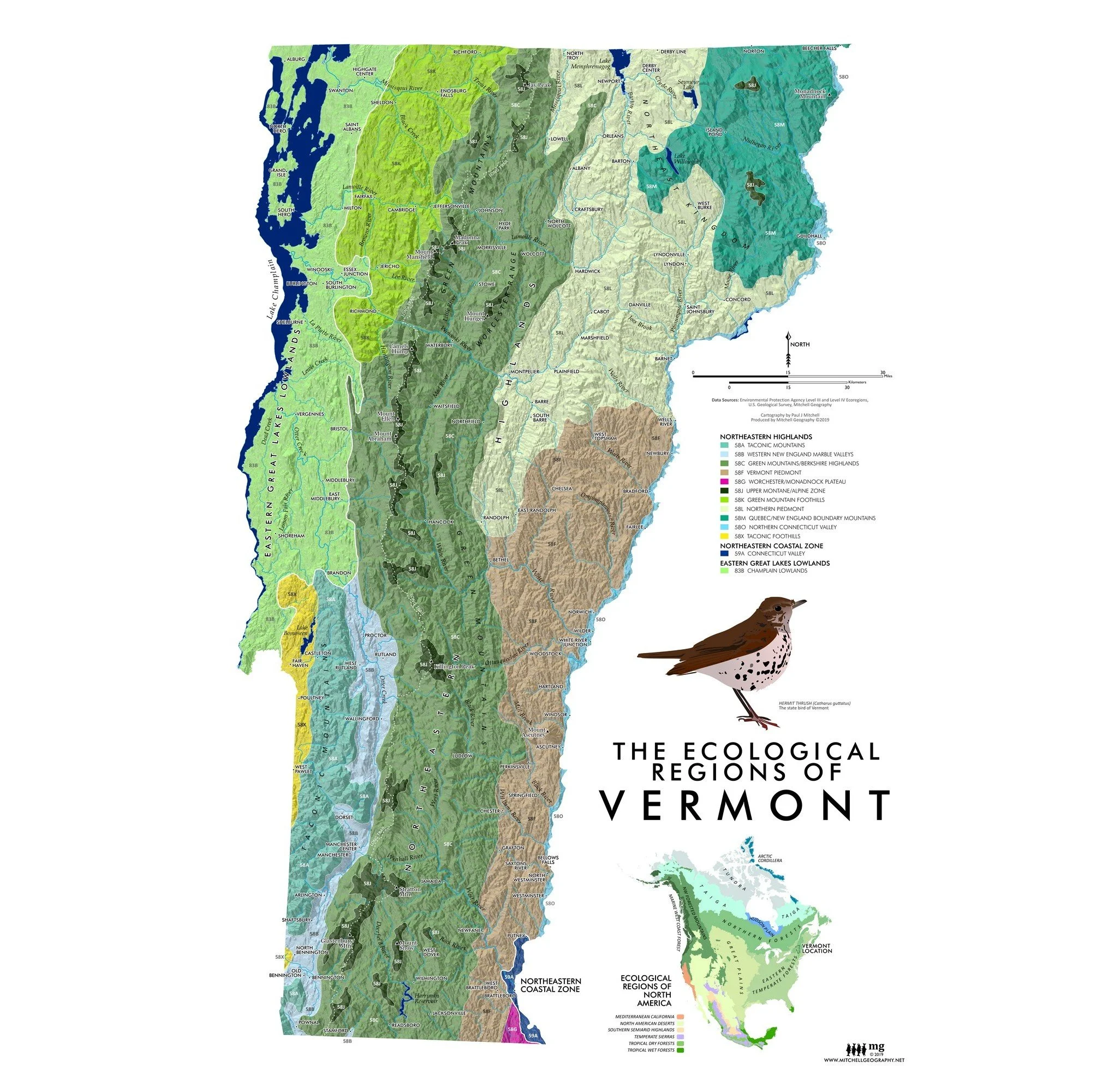Towns of Vermont Map — Mitchell Geography