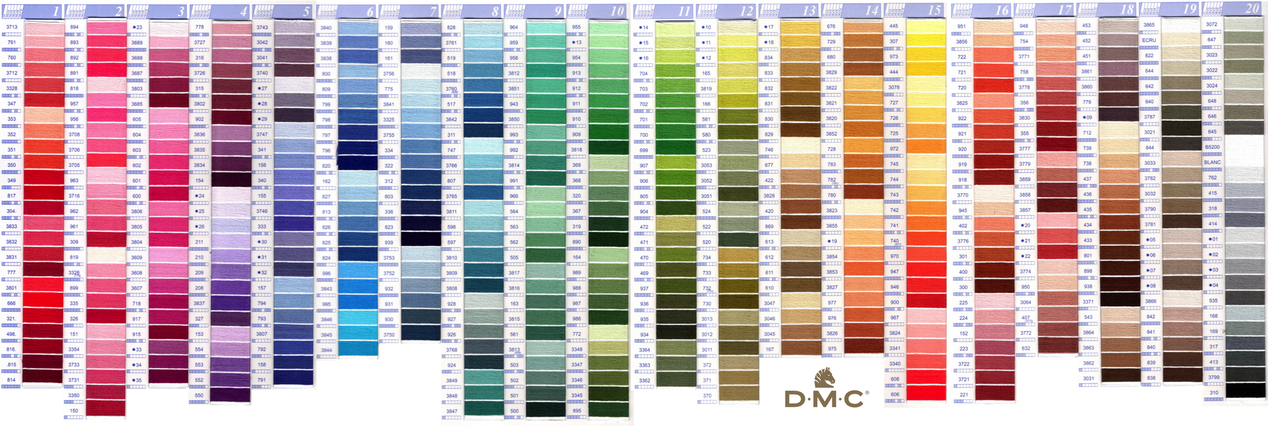 DMC Colors to RGB Conversion Chart — Cassandra Dias Embroidery Art