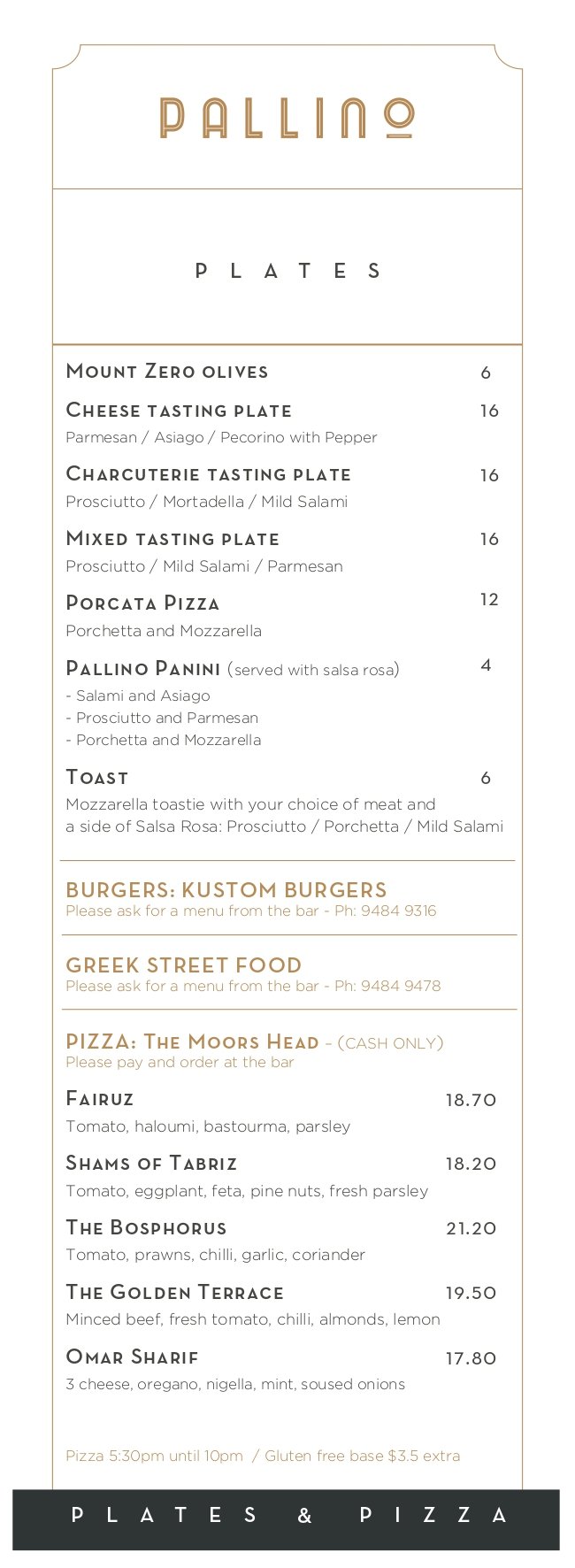 Menus — Pallino Bar & Bocce