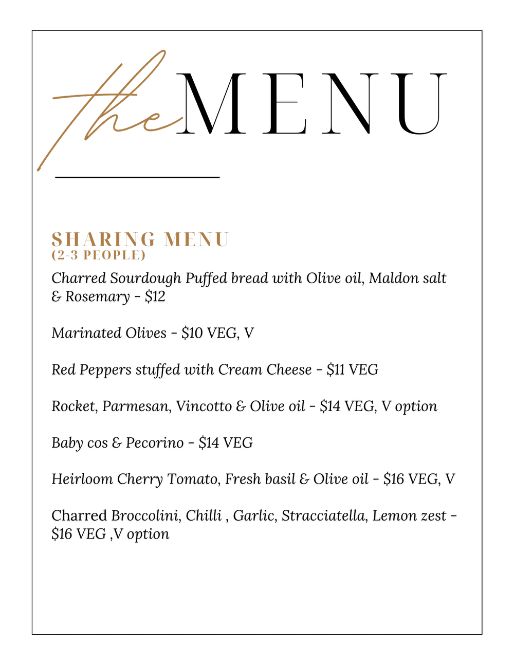 Menu 1 — Levain Sourdough Pizzeria