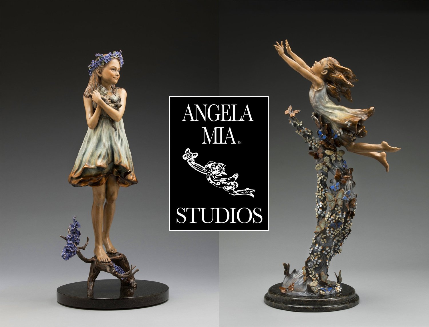 Figurative Bronze Sculpture - Angela Mia Studios